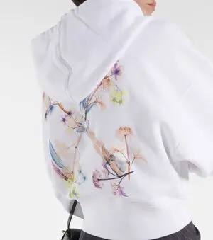 Off-White Printed Cropped Hoodie - Multicoloured