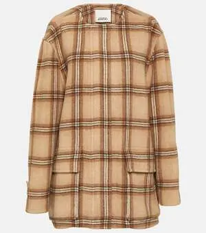 Women's Checked Wool Blend Coats