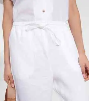Asceno Aurelia Linen Straight Pants - White
