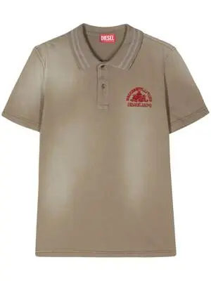 DIESEL® T-smid Cotton Polo Shirt - Brown