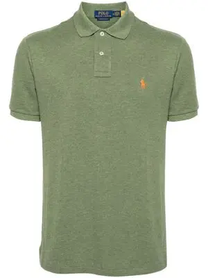 Polo Ralph Lauren Embroidered-logo Piqué Polo Shirt - Green