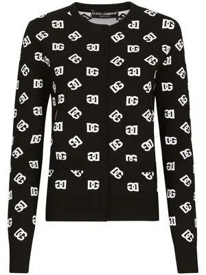 Dolce & Gabbana Logo Intarsia Cardigan - Black