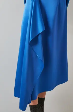 LK BENNETT Zoe Asymmetric Satin Midi Skirt