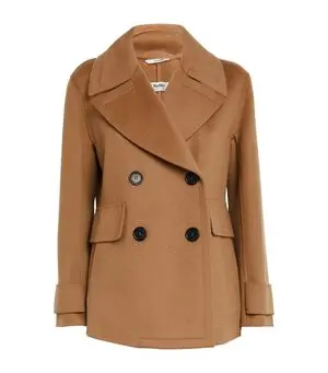 Max Mara Virgin Wool Double-breasted Pea Jacket