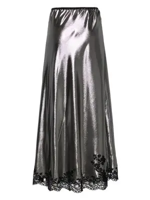 Carine Gilson Lace Trim Maxi Skirt