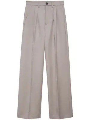 ANINE BING Carrie Pressed-crease Tailored Trousers - Neutrals