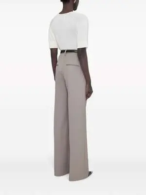 ANINE BING Carrie Pressed-crease Tailored Trousers - Neutrals