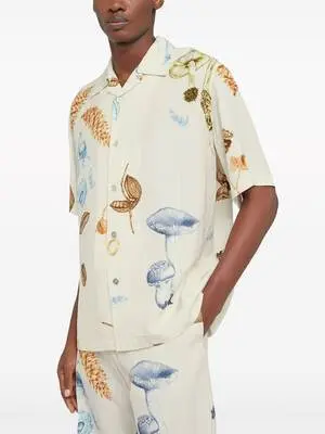 JIL SANDER Mushroom-print Short-sleeved Shirt