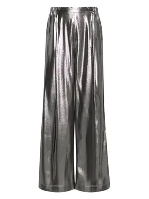 Carine Gilson Wide-leg Lurex Pyjama Trousers - Silver