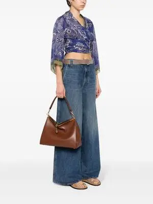 Etro Large Leather Vela Bag - Brown