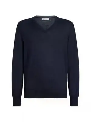 BRUNELLO CUCINELLI Ribbed V-Neck Sweater