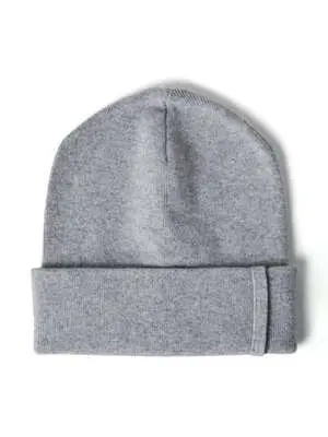 Brunello Cucinelli Beaded-trim Cashmere Beanie - Grey