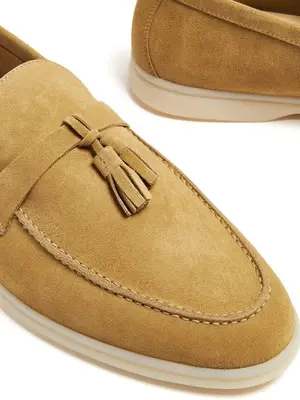 SCAROSSO Leandro Suede Loafers - Neutrals