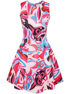 Philipp Plein Graphic Print Flared Dress - Pink
