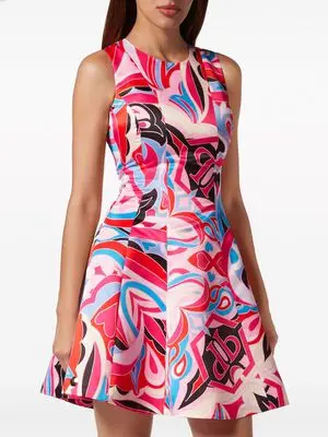 Philipp Plein Graphic Print Flared Dress - Pink