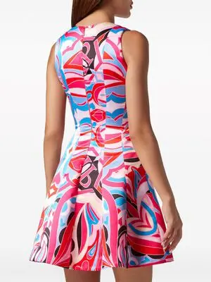 Philipp Plein Graphic Print Flared Dress - Pink