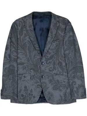 Etro Paisley-jacquard Cotton Blazer - Blue