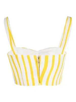 BAMBAH Sicily Striped Linen Bustier Top
