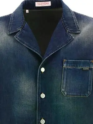 Valentino Garavani Denim Chambray Bowling Shirt