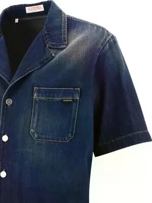 Valentino Garavani Denim Chambray Bowling Shirt