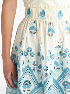 Etro Broderie Anglaise Flared Dress - Blue