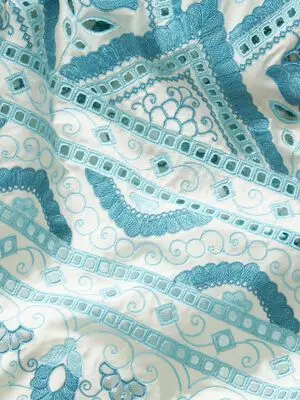 Etro Broderie Anglaise Flared Dress - Blue
