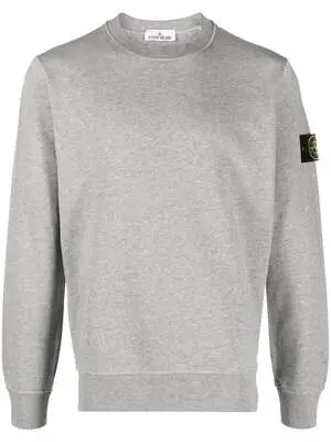 Stone Island Compass-badge Cotton Sweatshirt - Grey