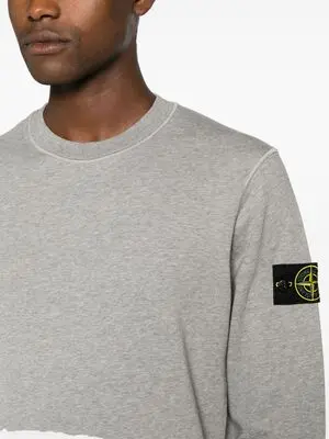 Stone Island Compass-badge Cotton Sweatshirt - Grey