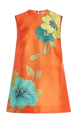 ALEMAIS Piato Floral-satin Mini Shift Dress
