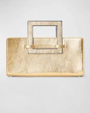 Staud Shirley Metal Metallic Top-handle Bag - Gold
