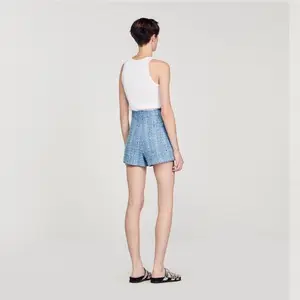 Sandro High-waisted Tweed Shorts