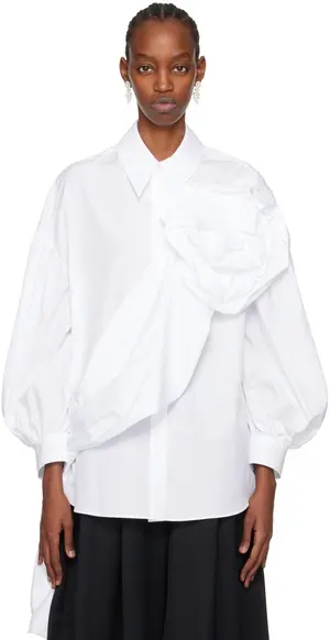 Simone Rocha Simone Rocha White Signature Sleeve Sash Shirt - White