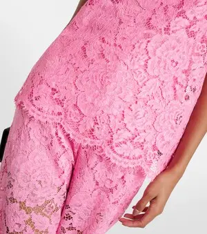 Dolce & Gabbana Floral Lace Top - Pink