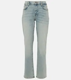 7 For All Mankind Ellie Mid-rise Straight Jeans - Blue