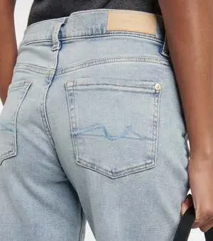 7 For All Mankind Ellie Mid-rise Straight Jeans - Blue