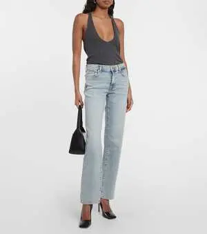 7 For All Mankind Ellie Mid-rise Straight Jeans - Blue