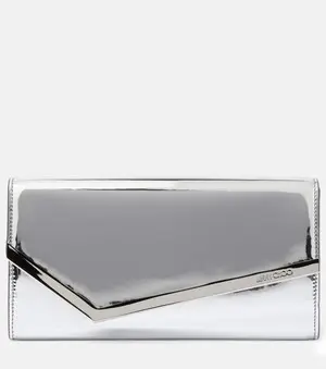 JIMMY CHOO Emmie Mirrored Clutch Silver