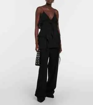 Khaite Piet Ruffled Silk Chiffon Top