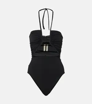 Rick Owens Halterneck Cutout Swimsuit - Black