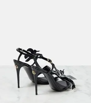 Dolce & Gabbana Floral-appliqué Leather Sandals - Multicoloured