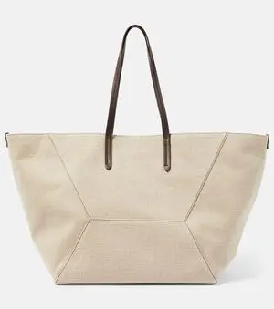 Brunello Cucinelli Large Canvas Tote - Grey