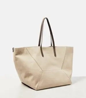 Brunello Cucinelli Large Canvas Tote - Grey