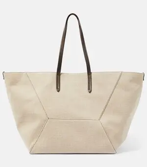 Brunello Cucinelli Large Canvas Tote - Grey