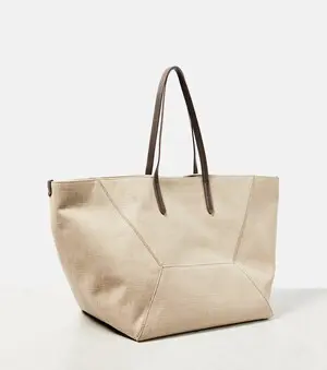 Brunello Cucinelli Large Canvas Tote - Grey