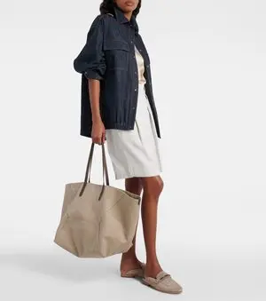 Brunello Cucinelli Large Canvas Tote - Grey