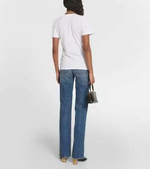 NILI LOTAN Mariela Cotton Jersey T-shirt - White