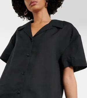 Asceno Prague Linen Shirt - Black