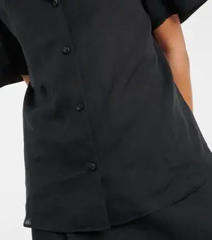 Asceno Prague Linen Shirt - Black