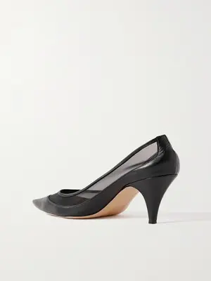 Khaite River Iconic Leather And Mesh Pumps