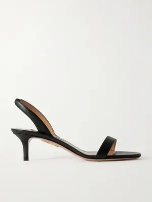 AQUAZZURA So Nude 50 Leather Slingback Sandals - Black